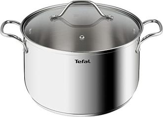 T-fal Intuition XL Gro&szlig;er Kochtopf aus Edelstahl, 26 cm / 6,5 l, Induktion, Edelstahl 18/10, Premium-Qualit&auml;t, Gr&ouml;&szlig;e XL, robuste Griffe, Glasdeckel B8646304