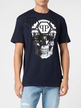 Philipp Plein T-shirt en coton avec imprim&eacute; Skull et logo Hexagon en strass