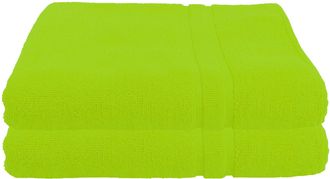 Julie Julsen 2er Pack 60 x 100 cm Handtuch Premium Qualität 900 gm2 aktuellen Farben und 3 Größen aus Baumwolle Design Doppel Rahmen Apfelgrün