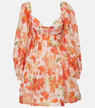 Zimmermann Minikleid Tranquillity aus Leinen und Seide