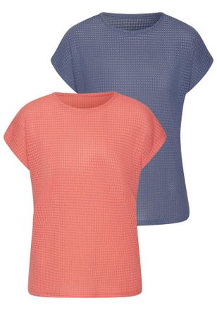 Vivance Kurzarmshirt mit modischer Waffelstruktur (2er-Pack) aus b&uuml;gelfreier Strickqualit&auml;t