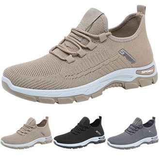 Generic Baskets &agrave; enfiler pour homme - Noir - Chaussures orthop&eacute;diques extra larges - Chaussures de course en maille - Soulagement de la douleur - Chaussures 