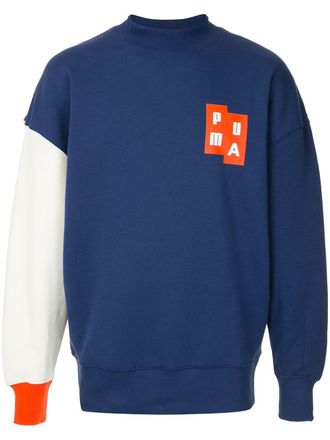 Puma x Ader Error Sweatshirt in Colour-Block-Optik - Blau