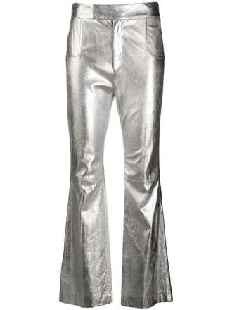 Philosophy di Lorenzo Serafini pantalon &eacute;vas&eacute; &agrave; effet m&eacute;tallis&eacute; - Argent
