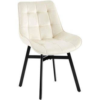 Clp Chaise de Salle &agrave; Manger Colby Cr&egrave;me Velours