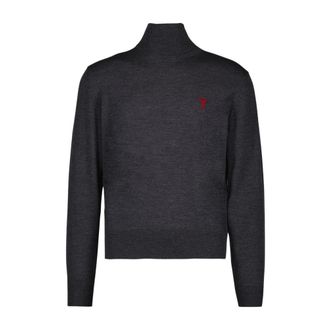Ami Heart Friend Rollkragenpullover - - Knitwear - Herren - Grau - XS