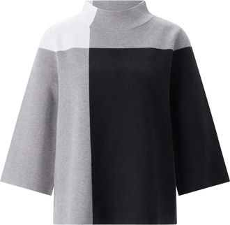 Joseph Ribkoff Femme, Pulls, Multicolore, Taille: 46 FR Checked Turtleneck Pullover