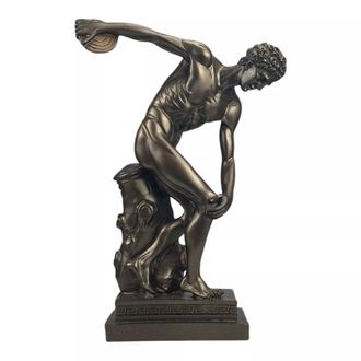 Generic Discobolus Diskuswerfer, männlicher Athleten, griechisch-römischer Bronze-Effekt, Statue, 30 cm