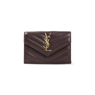 Saint Laurent Portemonnaie - Envelope Red Lamb Leather Credit Card Case - Gr. unisize - in Schwarz - f&uuml;r Damen