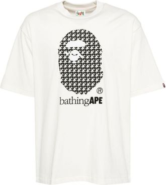 A Bathing Ape STA T-Shirt mit Hahnentrittmuster - Nude
