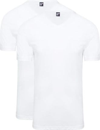 Alanred Alan Red Lot de 2 t-shirts blancs pour homme en coton West Virginia avec col en V - Blanc - XX-Large
