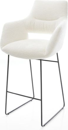 DELIFE Barstuhl Yago-Flex Boucl&eacute; Soft Beige Kufengestell Metall Schwarz Taschenfederkern, Barst&uuml;hle