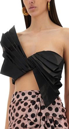 Nina Ricci Twisted Polka Dot Blouse - Black