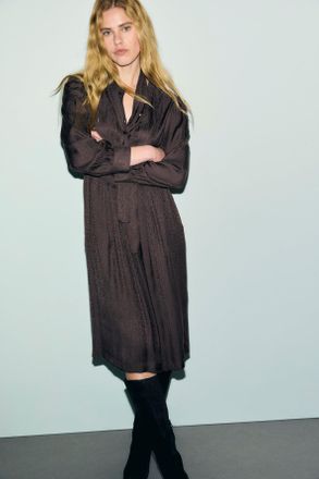 Gerard Darel Robe cintr&eacute;e en jacquard - CLEME - Cinnamon