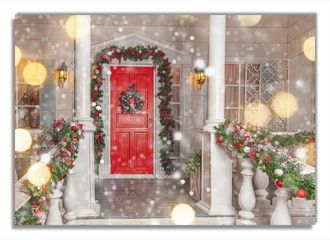 Wallario selbstklebendes Poster - Willkommen im Weihnachtszauber, Aufkleber in Premiumqualit&auml;t, Klebefolie Gr&ouml;&szlig;e: 70 x 100 cm (Riesenposter)