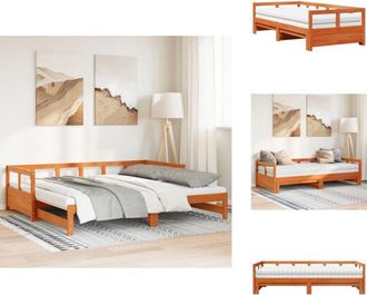 vidaXL Tagesbett Ausziehbar mit Matratzen 80x200 cm Massivholz Kiefer - Ausziehbares Tagesbett - Ausziehbare Tagesbetten - Tagesbett Ausziehbar
