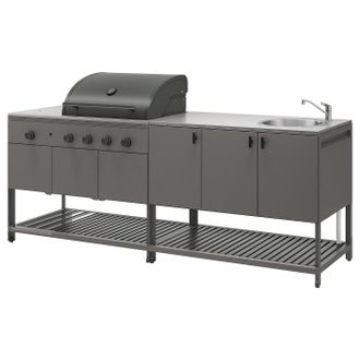 IKEA B&Aring;TSK&Auml;R Au&szlig;enk&uuml;che m Gasgrill+Sp&uuml;leneinheit