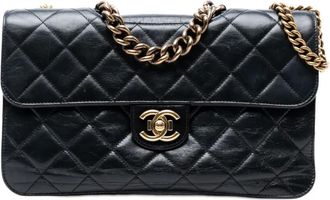 Chanel grand sac à bandoulière matelassé Perfect Edge (2014-2015) - Noir