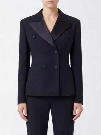 Ermanno Scervino Blazer court crois&eacute; en cady avec revers en pointe