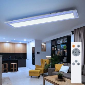 Globo Lighting led Deckenpanel Farbwechsel Deckenleuchte Fernbedienung Deckenlampe Aufbaupanel, cct, rgb led 24W 1460lm 2700-6500K, l 85 cm