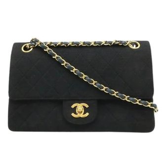 Chanel Pre-owned Matelasse Schultertasche aus Baumwolljersey und Leder - - Pre-owned - Damen - Schwarzk - ONE SIZE