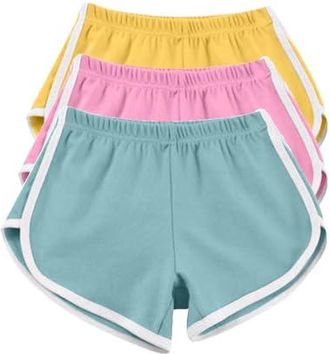 Generic Lot de 3 shorts d&eacute;t&eacute; pour femme - Short de sport - Short de sport respirant - Short dentra&icirc;nement l&eacute;ger - Pantalon de sport &eacute;lastique - Pantalon de sp