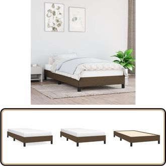 vidaXL Bettgestell ohne Matratze Dunkelbraun 100x200 cm Stoff - Bettrahmen - Doppelbett - Lattenrost - Holzrahmen - Massivholzbette