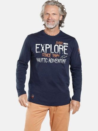 Jan Vanderstorm Langarmshirt ELION Langarmshirt, Entdecker Print