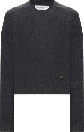 Victoria Beckham Rundhals-Pullover - - Knitwear - Damen - Grau - L