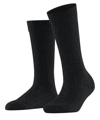 Falke Damen Socken Modish Fest W So Wolle Viskose Kaschmir einfarbig 1 Paar, Schwarz Black 3000, 35-38