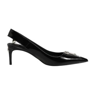 Dolce & Gabbana Zipper Leder Slingbacks - - Shoes - Damen - Schwarzk - 37 EU
