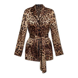 Dolce & Gabbana Seidenshirt mit Tiermotiv - - Blouses & Shirts - Damen - Braun - XL