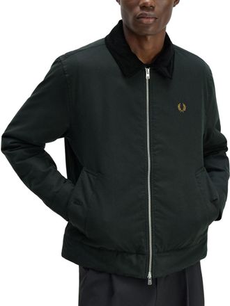 Fred Perry Logo-Embroidered Cotton Jacket - Green