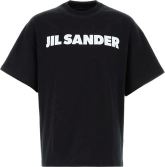 Jil Sander Homme, Tops, Noir, Taille: XL Logo T-Shirt