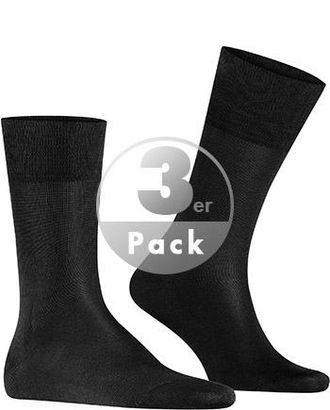 Falke Herren Socken schwarz Baumwolle unifarben