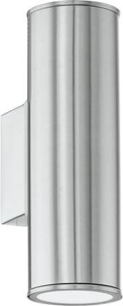 Eglo LED Außen-Wandlampe Riga, 2 flammige Außenleuchte, Wandleuchte aus verzinktem Stahl in Silber, IP44