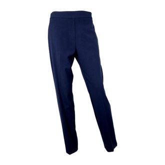 Kaos Gerade Bein Elastische Taille Hose Blau Nacht - - Trousers - Damen - Blau - S