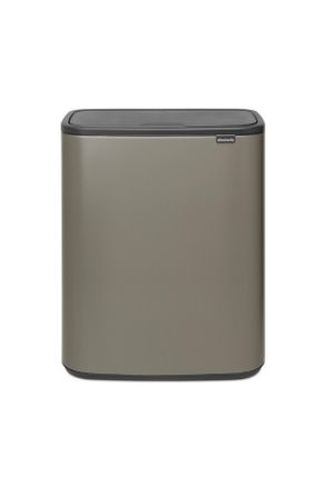 Brabantia Abfalleimer BO Touch BIN, Platin, Kunststoff, 2 x 30 L, 54.5x65.6x31.2 cm, K&uuml;chen, K&uuml;chenausstattung, M&uuml;lleimer