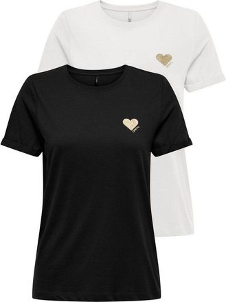 Only Kurzarmshirt ONLKITA LIFE S/S TOP 2 PACK CS JRS (Packung, 2-tlg)