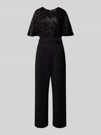 s.Oliver Black Label Taillierter Jumpsuit mit Paillettenbesatz