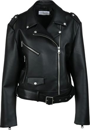 Calvin Klein Jeans Femme, Vestes, Noir, Taille: 42 FR Veste de motard en PU avec fermeture &eacute;clair
