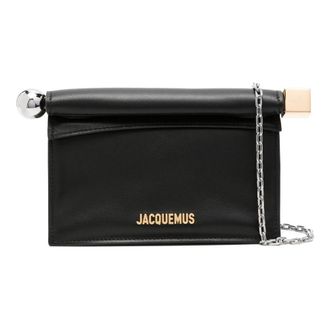 Jacquemus Schwarze Schultertasche aus Lammleder - - Bags - Damen - Schwarzk - ONE SIZE