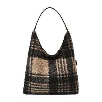 Generic Sac fourre-tout &agrave; carreaux en peluche pour femme, sac &agrave; bandouli&egrave;re de capacit&eacute; pour le travail et les voyages (style 1) (style1)