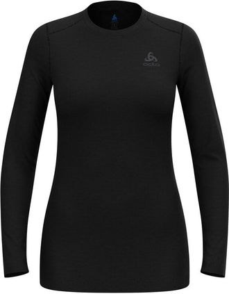 Odlo Damen Merino 160 Baselayer Crew Longsleeve Laufbekleidung Longsleeve Black - Schwarz XL