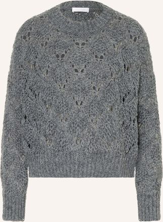 Rich & Royal Pullover Mit Pailletten grau