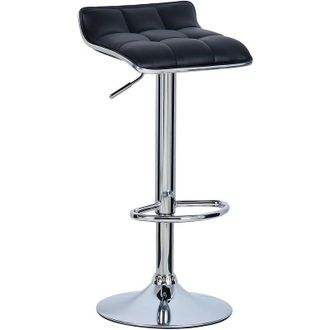 Woltu Woltu - Tabouret de Bar, en Cuir synthétique et Acier chromé, tabourets avec Caoutchouc Anti-dérapant, Noir