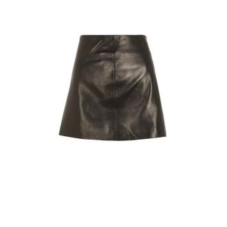 Gauchère Minirock aus Leder - Schwarz