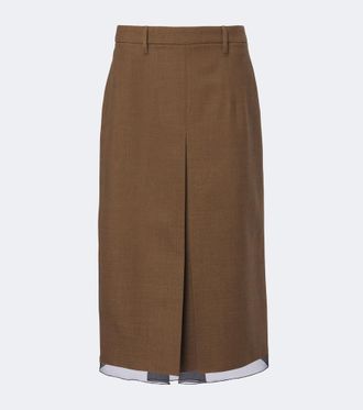 Prada Jupe midi en laine vierge