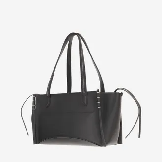 J.W.Anderson Womens Shoulder Bag Elongated Cabas Leather Black