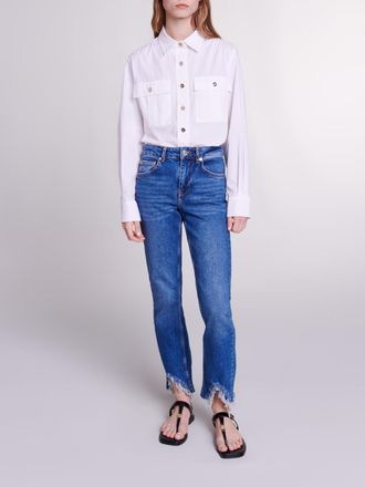 Maje R&ouml;hrenjeans Mit Rissen - Blau - Gr&ouml;&szlig;e 32 - Maje